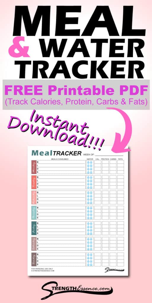 FREE Printable Weekly MEAL TRACKER PDF Template 2024 Diet Log