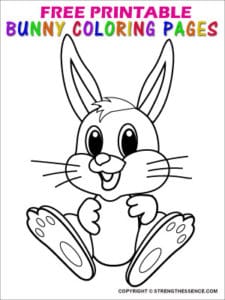 CUTE EASTER Bunny Coloring Pages (FREE Printable PDF!) - Strength Essence