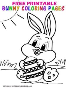 CUTE EASTER Bunny Coloring Pages (FREE Printable PDF!) - Strength Essence